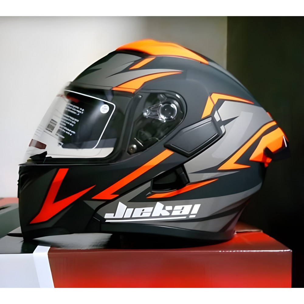 JIEKAI Motorcycle Helmet 902 Lightning Rose Orange Black Motorcycle ...